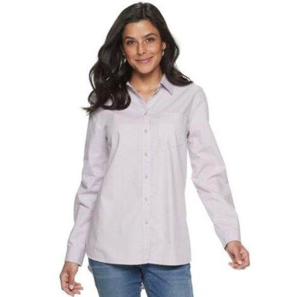 Sonoma | Tops | Womens Sonoma Goods For Life Essential Poplin Shirts Light Purple | Poshmark